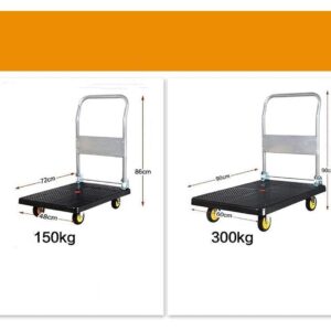 Folding Cart with Wheels, Moving Platform Hand Trucks Garden Carts, Portable Garden Trolley Cart, Foldable Heavy Duty Trolley (Color : 90X60CM)