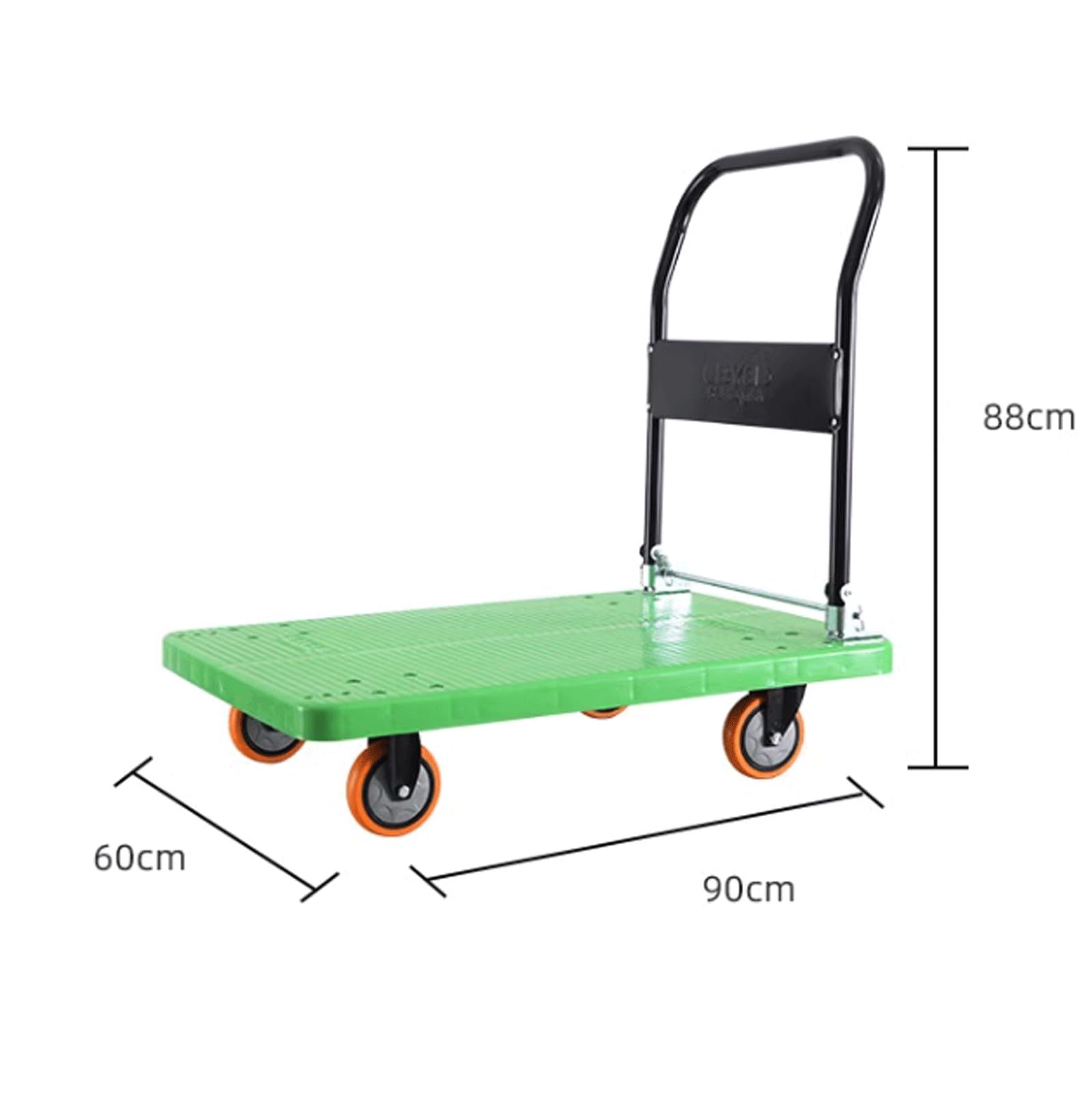 Hand Truck Folding Silent Lightweight Office Trailer Four-Wheel Moving Trolley Pull Truck for Pulling Goods,Hold Up to 440 Lbs (L)