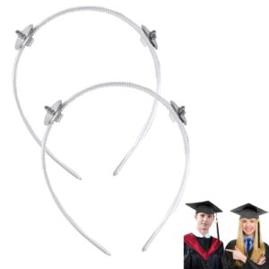 atmeet 2 pack graduation cap headband decorations grad cap headband insert accessories secures your graduation cap hairstyle