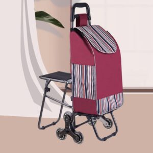 Climb Stairs Hand Truck Portable Shopping Trolley Large Capacity Hand Truck Folding Shopping Cart for Home Shop Garage