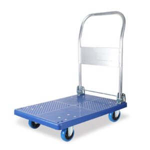 hand trucks push cart trolley plastic panel and foldable handle for easy storage and mute 360 degree swivel wheels for transport push cart (size : 72 * 48-200-mute)