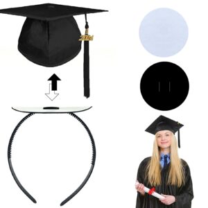 ownbosy graduation cap headband,grad cap headband insert for graduation cap holder headband to secure your cap and hairstyle,2024 new graduate gifts hat accessories for graduates,women(no hat)