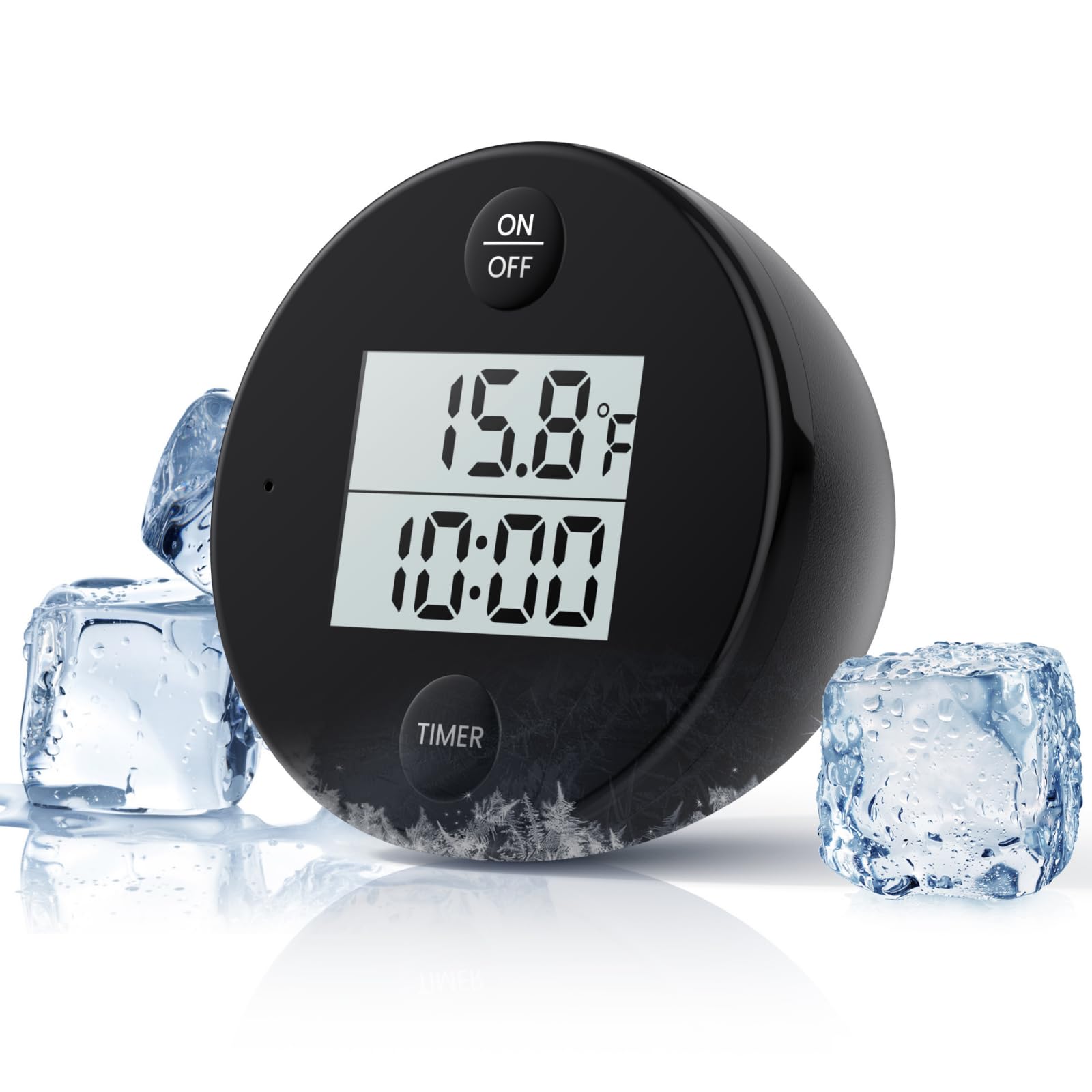 Ice Bath Thermometer, Water Bath Thermometer for Ice Bath, Cold Plunge Thermometer and Waterproof Timer, Floating Thermometer Gauges, Water Temperature Thermometer - Black