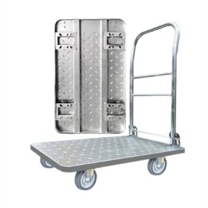 generic push carts on wheels heavy duty, hand truck foldable with castors, multifunction folding cart made of steel, stable and ergonomic (color : b, size : 90 * 60cm)