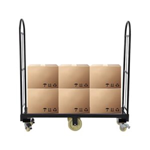 wdzczdoo industrial u-boat steel cart with wheels 2000lbs capacity u-boat platform truck dolly u-boat metal truck with removable handles for warehouses, transportation facilities (64.6"x 15.7"x51.2")