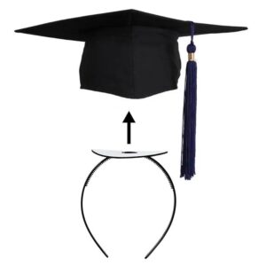 grad cap headband, secures graduation cap headband insert, adjustable inside graduation cap don't change hair, secure hairstyle unisex black