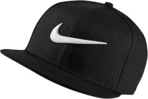 nike sportswear pro swoosh snapback cap hat (us, alpha, medium, large, black)