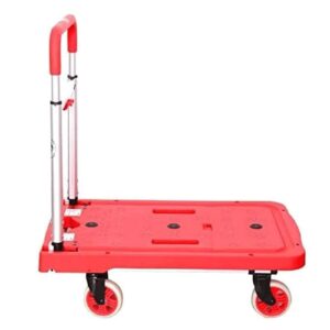 Platform Truck Heavy Platform Truck Metal Flat Handtruck with Wheel Folding Push Cart Luggage Cart Load 330lb Flatbed Cart Moving Dolly Cart Reliable