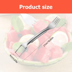 2-In-1 Stainless Steel Fruit Cutter, 2024 New Portable Watermelon Cutter Slicer Tool Melon Cube Cutter, Watermelon Windmill Fork Slicer Cutter for Summer Family Party Camping (1 Pc)