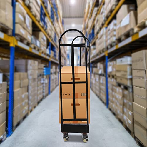 WDZCZDoo Industrial U-Boat Steel Cart with Wheels 2000LBS Capacity U-Boat Platform Truck Dolly U-Boat Metal Truck with Removable Handles for Warehouses, Transportation Facilities (64.6"x 15.7"x51.2")