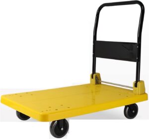 platform truck portable platform truck metal handle flat handtruck with wheels folding push cart load 330 lb/ 660 lb moving dolly cart reliable