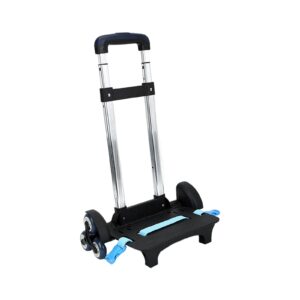 kokiya backpack hand truck backpack trolley compact, aluminum alloy, portable, wheeled hand trolley wheeled cart for travel office, 6 wheels blue