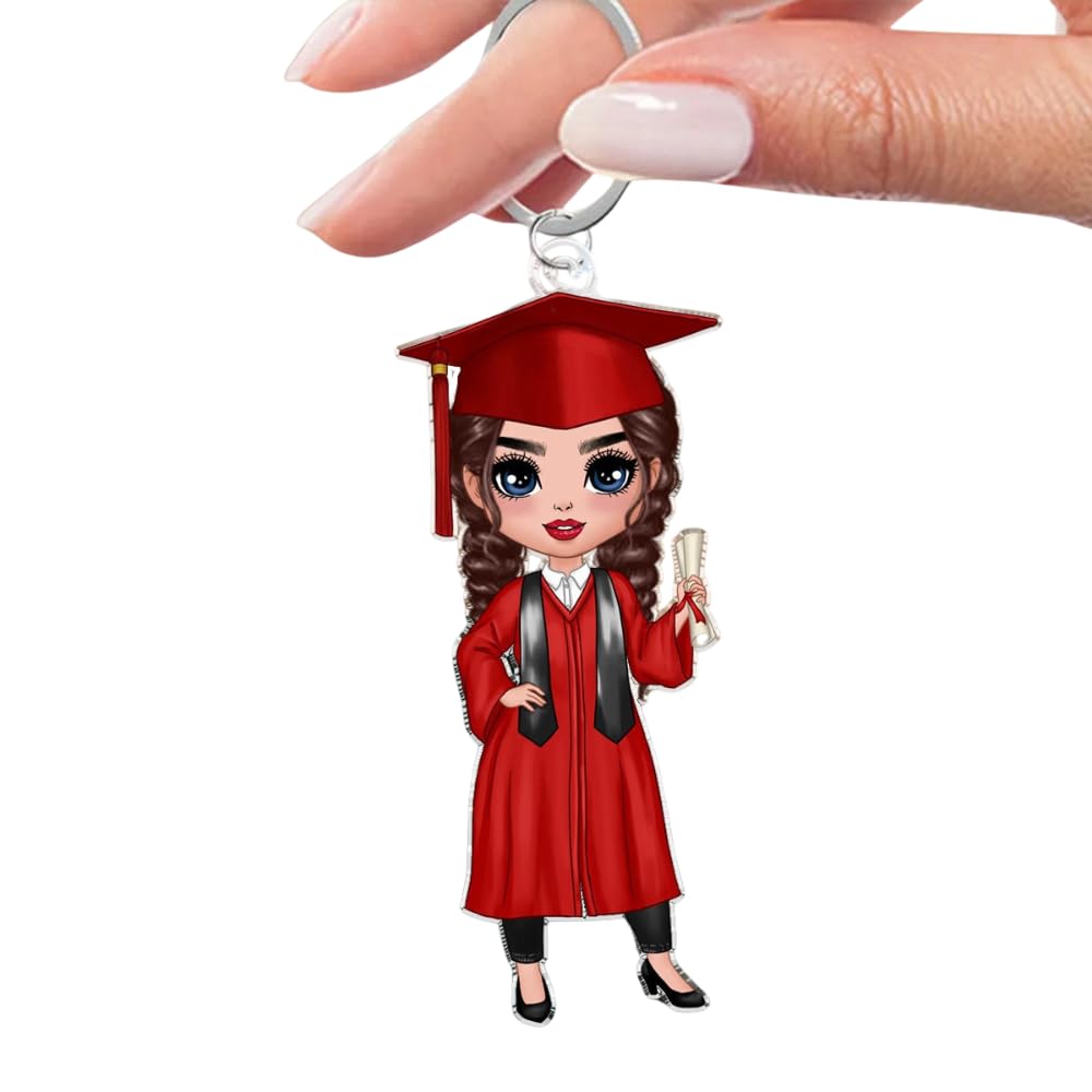 Graduation Gift for Girl - Personalized Acrylic Keychain, Graduation Acrylic Keychain, Graduation Gift for Her girl girlfriend daughter, Class of 2024 Keychain, Custom Graduation 2024 Acrylic Keychain