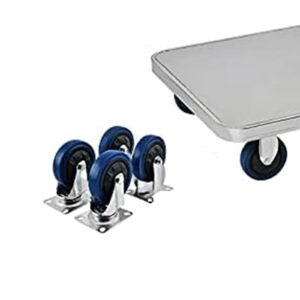 Platform Truck Flat Handtruck Stainless Platform Truck with 4 Wheel Moving Dolly Cart Load 660lb/880lb Folding Push Cart Heavy Flatbed Cart Reliable