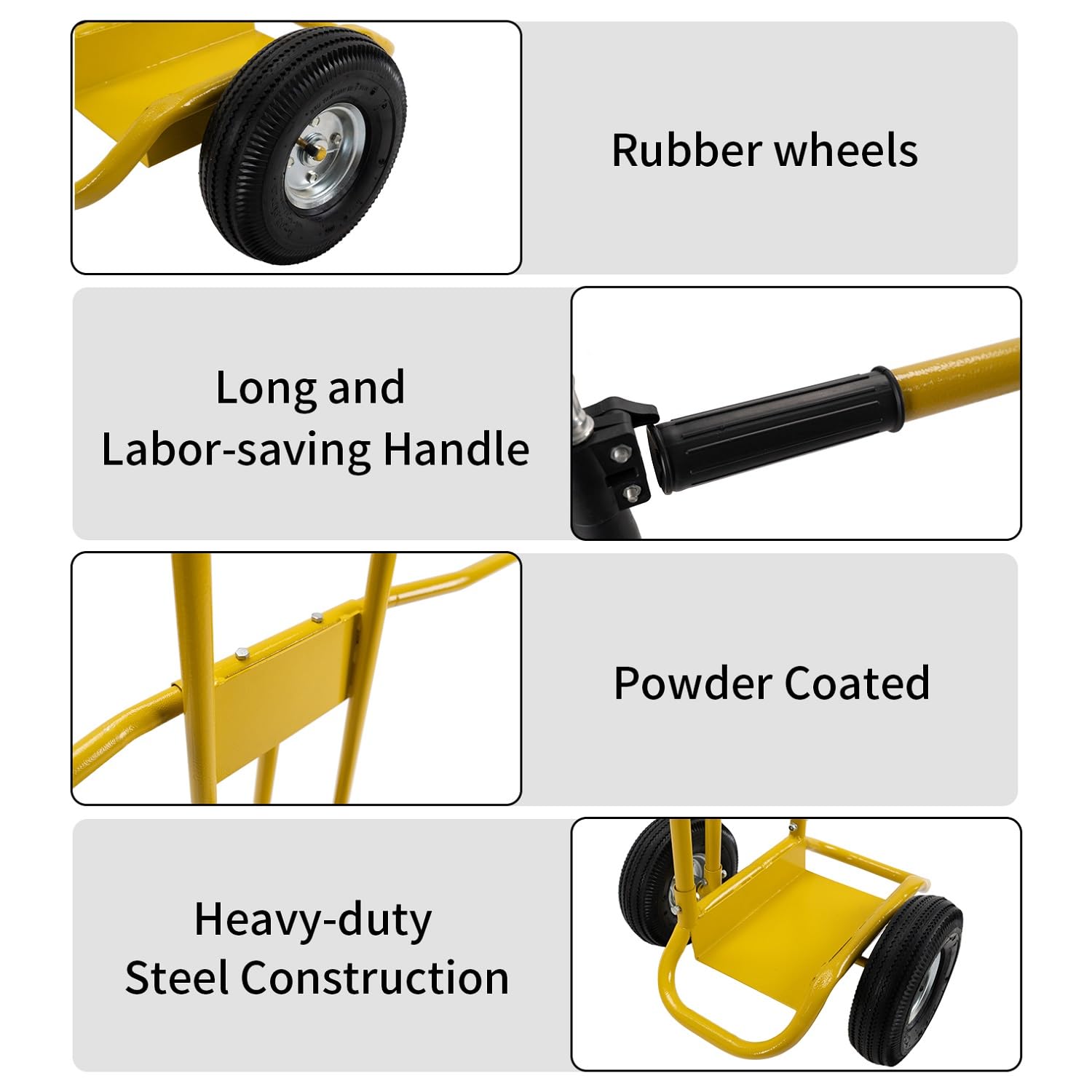 DIYTuning Panel Truck Dolly Cart,1,200-pound Weight Capacity, for Drywall,Plywood, Sheetrock,Doors,7.25-inch Width Capacity, 12-inch Wheels Handling Sheetrock Glass and Windows Service Carts