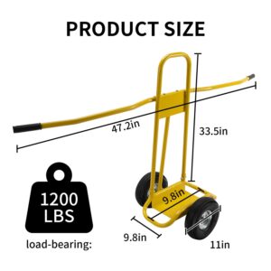 DIYTuning Panel Truck Dolly Cart,1,200-pound Weight Capacity, for Drywall,Plywood, Sheetrock,Doors,7.25-inch Width Capacity, 12-inch Wheels Handling Sheetrock Glass and Windows Service Carts