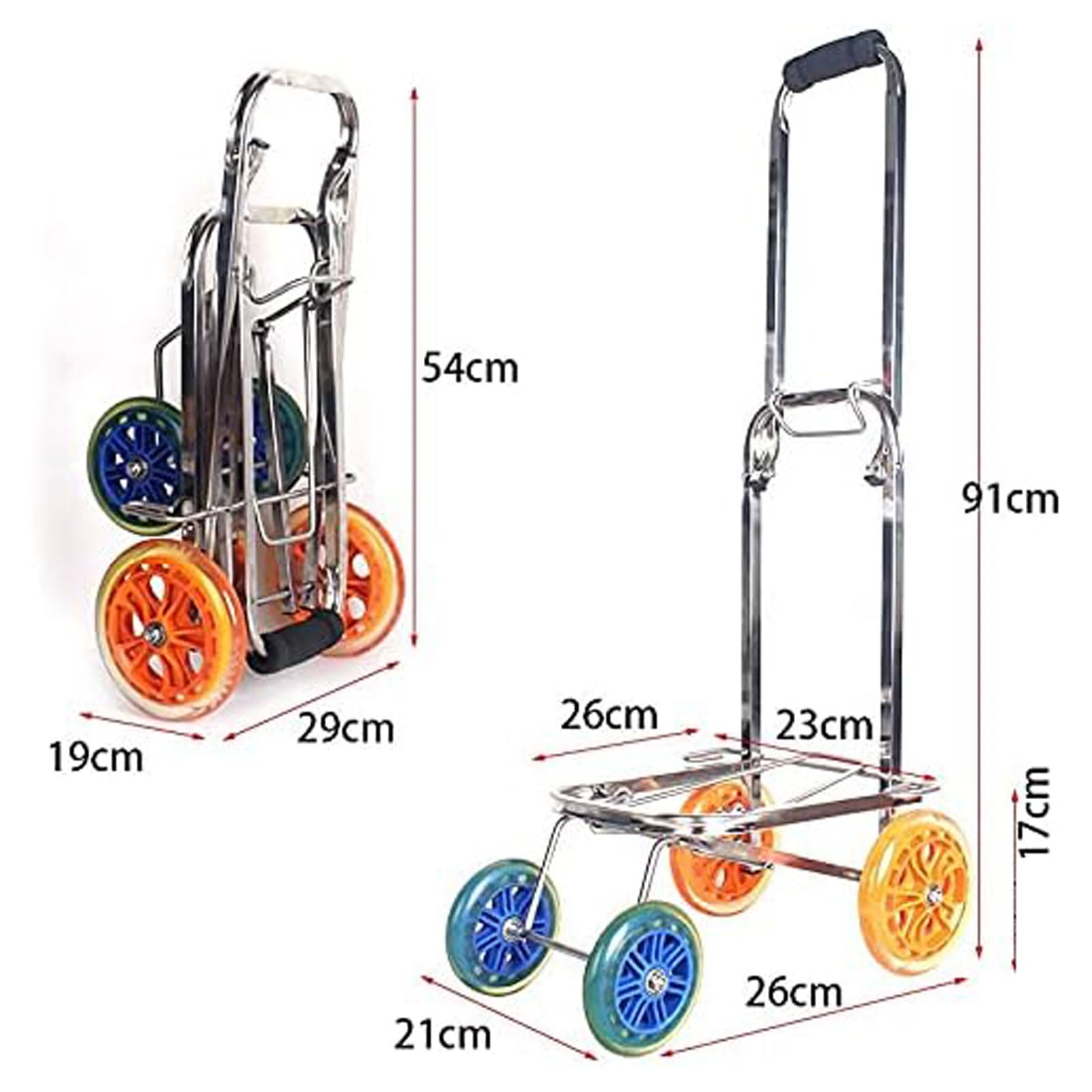 Generic Multifunction Metal Hand Trucks Folding Truck Trolley Four Rounds Luggage Cargo Transport Vehicle for Pull Goods