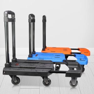 Platform Truck Platform Truck Adjustable Height Flat Handtruck Metal Folding Push Cart Load 440lbs Moving Dolly Cart Portable Flatbed Cart Reliable