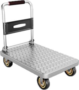 platform truck folding push cart steel platform truck load 440 lbs flat hand truck portable flatbed wagon 80 * 73 * 48cm moving dolly cart reliable