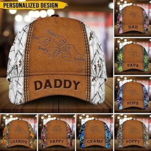 ParaDecor Personalized Dad Cap, Fist Bump Father's Day Family Cap, Custom Dad Cap, Dad Baseball Cap, 3D Baseball Cap Men, Baseball Cap for Dad, Fathers Day Hats for Men, Gift for Dad, Papa, Grandpa