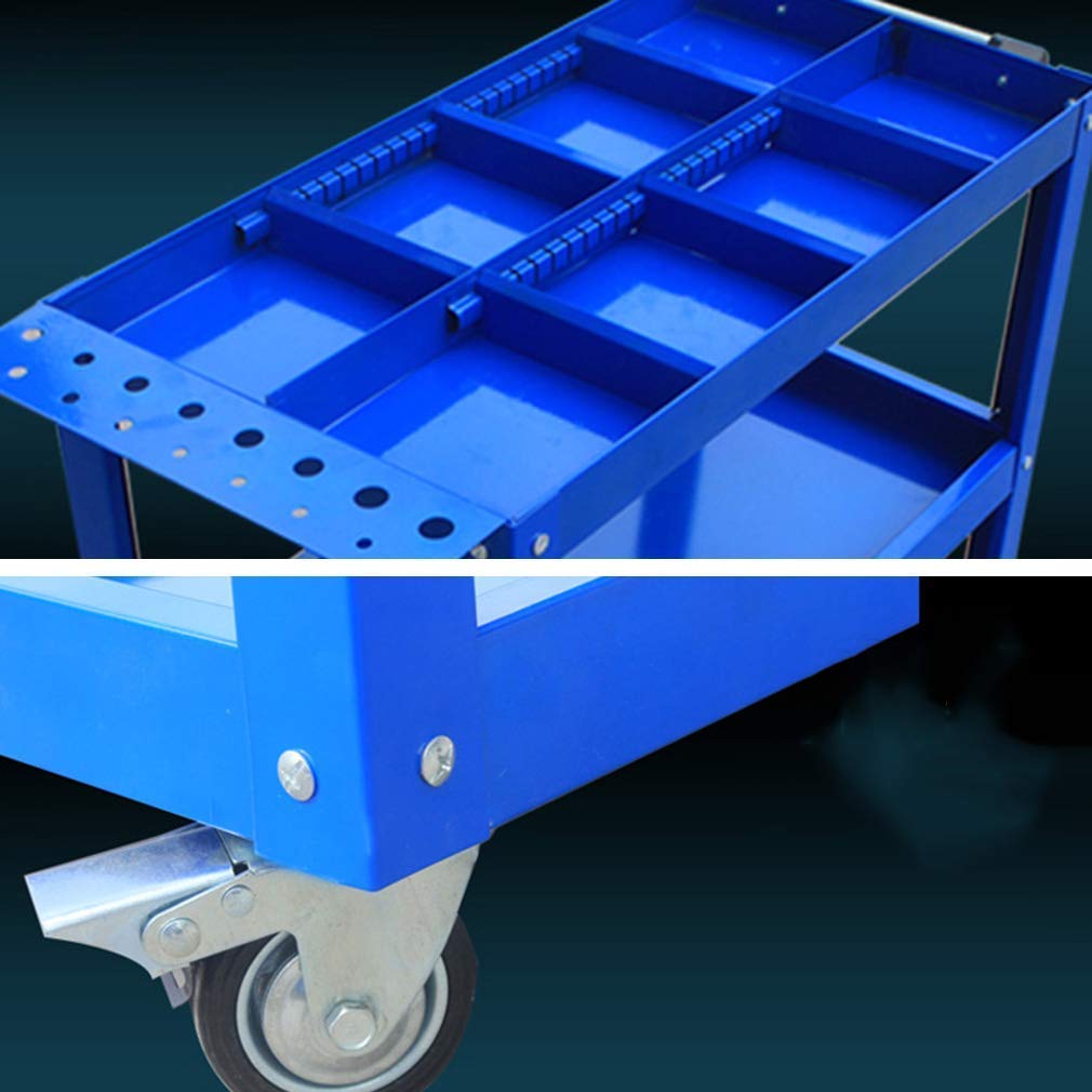 BBIJK Tool Trolley Cart 3-Tier Multifunction Barrier Organizer Service Parts Car, Bearing 100KG, 710x350x750mm