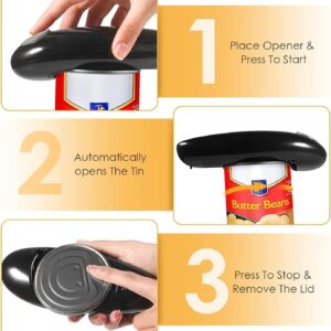 Electric Can Opener, Handheld One Touch Automatic Can Openers Easy Open Any Can Sizes with Smooth Edges, Food-Safe Electric Can Openers for Kitchen, Best Kitchen Gadget Gift for Seniors with Arthritis