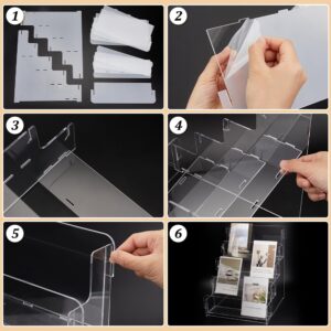 FINGERINSPIRE 4-Tier Acrylic Postcard Display Stand 10.7x10.6x12.2inch Clear Acrylic Greeting Card Display Holder Sticker Postcard Photo Stamp Cards Vendors Retail Display Rack Mail Organizer