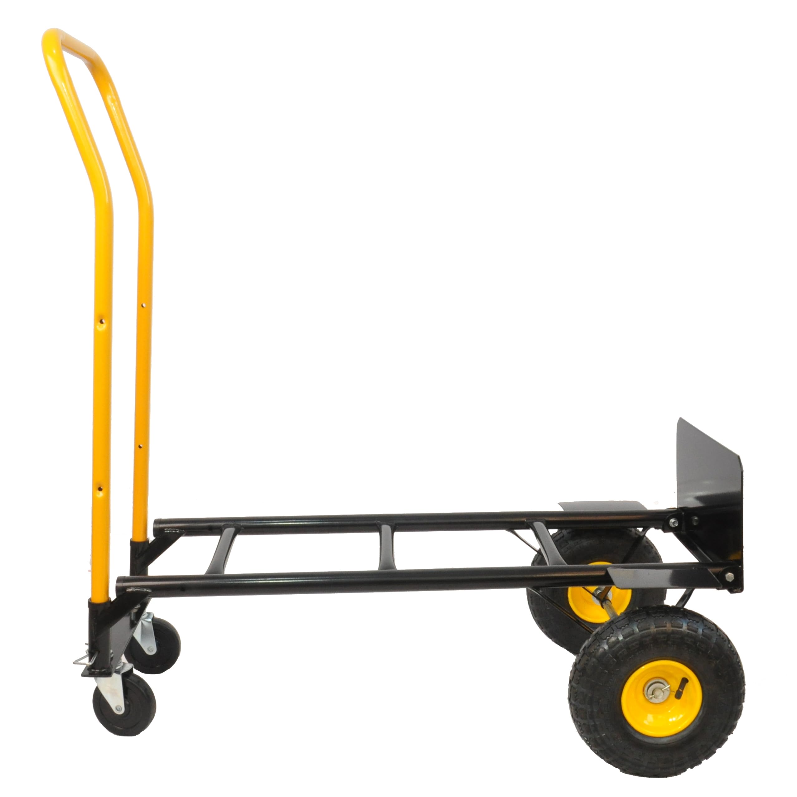 Hand Truck Dual Purpose 2 Wheel Dolly Cart and 4 Wheel Push Cart with Swivel Wheels 330 Lbs Capacity Heavy Duty Platform Cart for Moving/Warehouse/Garden/Grocery - Black