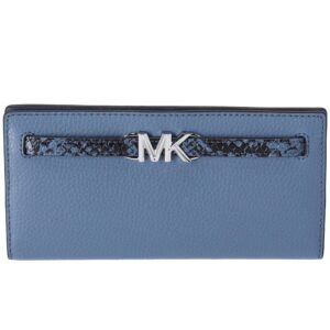 michael kors reed large bifold wallet denim blue leather exotic multi