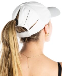 funky junque sunshine messy bun high ponytail hat - white