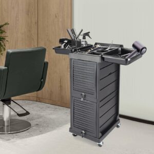 Salon Beauty Rolling Trolley Cart, 7 Tiers Hair Salon Storage Cabinet Barber Organizer Tool Hair Salon Beauty Cart Free Standing Rolling Cart with 4 Universal Wheels