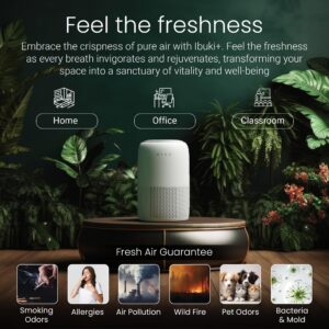 MIKO Air Purifier for Bedroom with 3-in-1 HEPA Filter & Sleep Mode, Whisper Quiet, Covers Up to 1200 ft, Smart Wi-Fi App Control - Removes Smoke, Allergens, Pets Hair, Dust, Odors, Pollutants