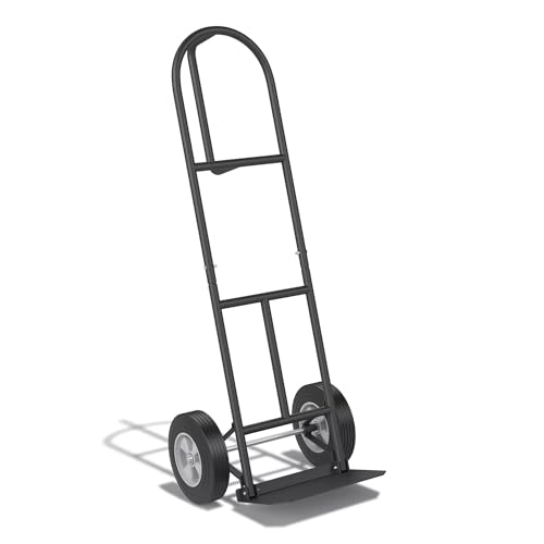 Saranya 18 Shop New Black Cart Hand Truck 660 Lbs Capacity Trolley Heavy Duty Steel with Nose Plate 2 Wheels Industrial Moving Transport Platform Workshops Supermarket 20" L x 19" W x 52" H