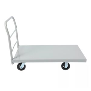 saranya 18 shop new gray flat cart hand truck 2000 lbs capacity trolley heavy duty steel push 4 rubber wheels flatbed industrial moving transport platform 48.11" l x 23.66" w x 28.85" h