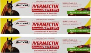 digopets ivermectin (ivermectin paste) wormer paste 6.08g 3 pack w/ 1 standard size nitrile glove pair