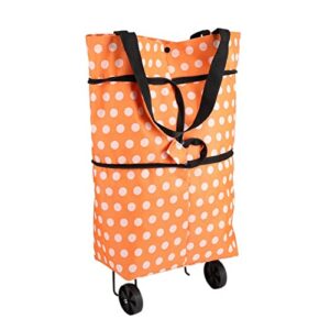 xiasaba shopping bag oxford cloth reusable shopping bags with wheel rolling dual purpose foldable grocery bags for shopping