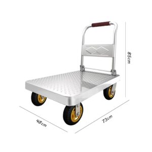 Heavy Duty Folding Platform Trolley, Rolling Flatbed Luggage Cart with 360° Swivel Wheels for Moving, Loading, Delivery and Heavy Items 300kg Capacity