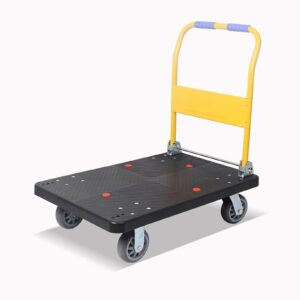 platform truck folding push cart metal platform truck with wheel flat handtruck load 385 lbs moving dolly cart lightweight flatbed cart reliable