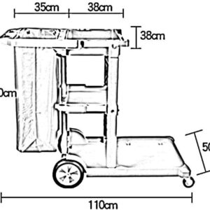 generic Serving Trolley Storage Trolley for Hotel Cleaning Tool Car Hospital Service Cart Linen Truck (Blue)