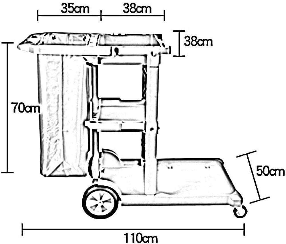 generic Serving Trolley Storage Trolley for Hotel Cleaning Tool Car Hospital Service Cart Linen Truck (Blue)