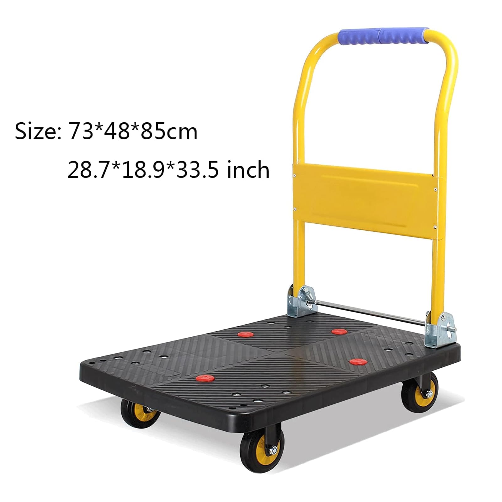 Platform Truck Folding Push Cart Metal Platform Truck with Wheel Flat Handtruck Load 385 Lbs Moving Dolly Cart Lightweight Flatbed Cart Reliable