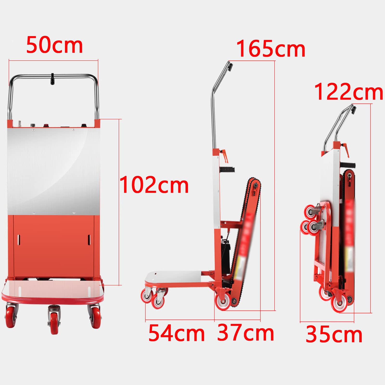 Electric Stair Climbing Hand Trucks, Dolly Cart Foldable with Wheels, Heavy Duty Folding Stair Climber Cart Hand Trolley, for Family (48V42AH)