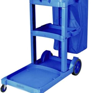 generic Serving Trolley Storage Trolley for Hotel Cleaning Tool Car Hospital Service Cart Linen Truck (Blue)