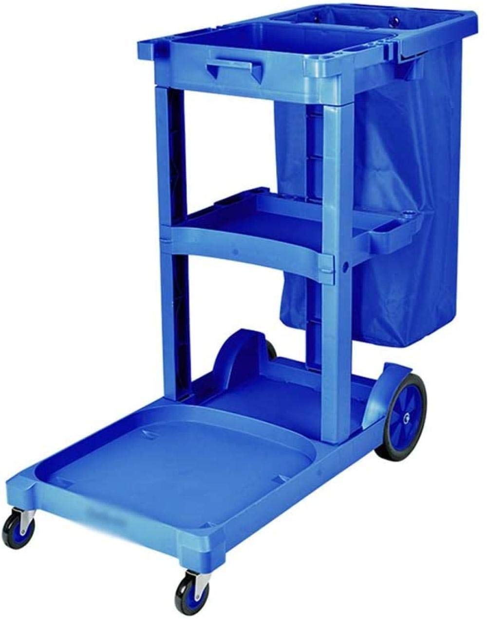 generic Serving Trolley Storage Trolley for Hotel Cleaning Tool Car Hospital Service Cart Linen Truck (Blue)