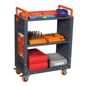 lyreign cnc tool holder transfer cart, multi-function workshop cnc trolley with wheels, tool organizers service carts for storehouse factory garage