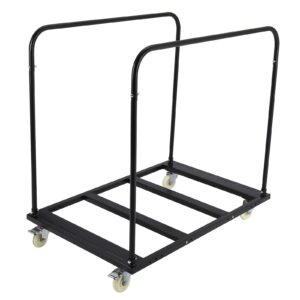 folding table cart, 1800 lbs heavy duty table trolley with 5" swivel wheels, black desk trolley for garage, home, warehouse, party event hotel furniture 10 table capacity