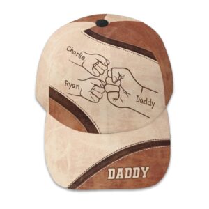 custom gifts for father's day - personalized fist bump dad grandpa baseball cap,dad papa grandpa husband hat gift for men beige