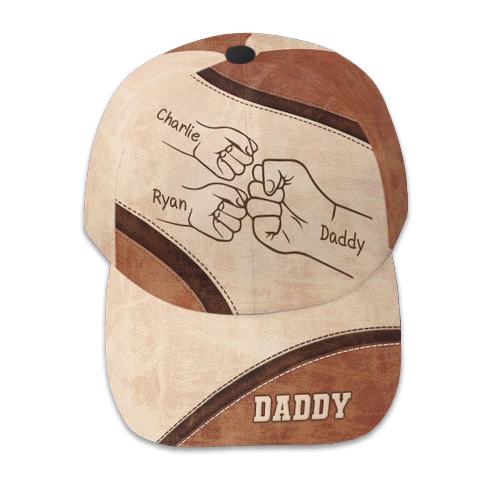 Custom Gifts for Father's Day - Personalized Fist Bump Dad Grandpa Baseball Cap,Dad PaPa Grandpa Husband Hat Gift for Men Beige