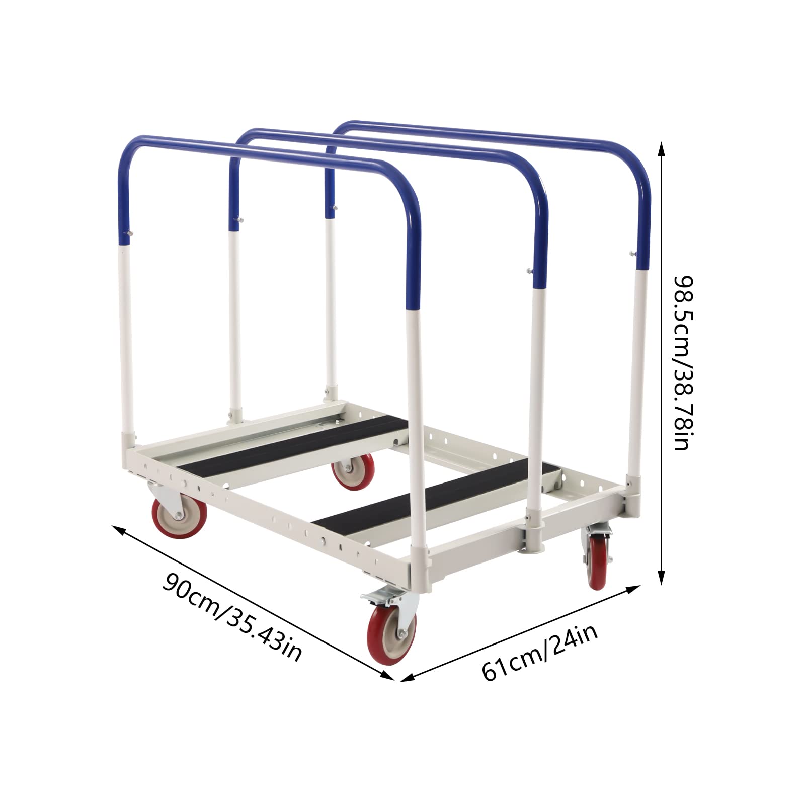 Panel Truck Cart with Handles,Steel Panel Dolly Cart with 4 Swivel Wheels,Drywall Sheet Cart Handling Wall Panel Rolling Dolly,1000lbs Heavy Duty Planks Cart Trolley for Hotel, Banquet Halls, Wedding