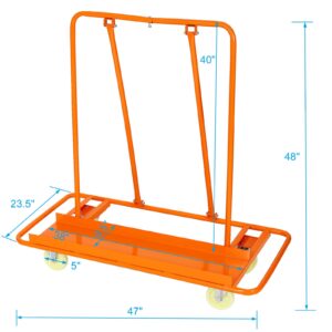 Ataucjin Heavy Duty Drywall Sheet Cart & Panel Dolly 1600lbs Load Capacity,Panel Service cart,casters with Brake